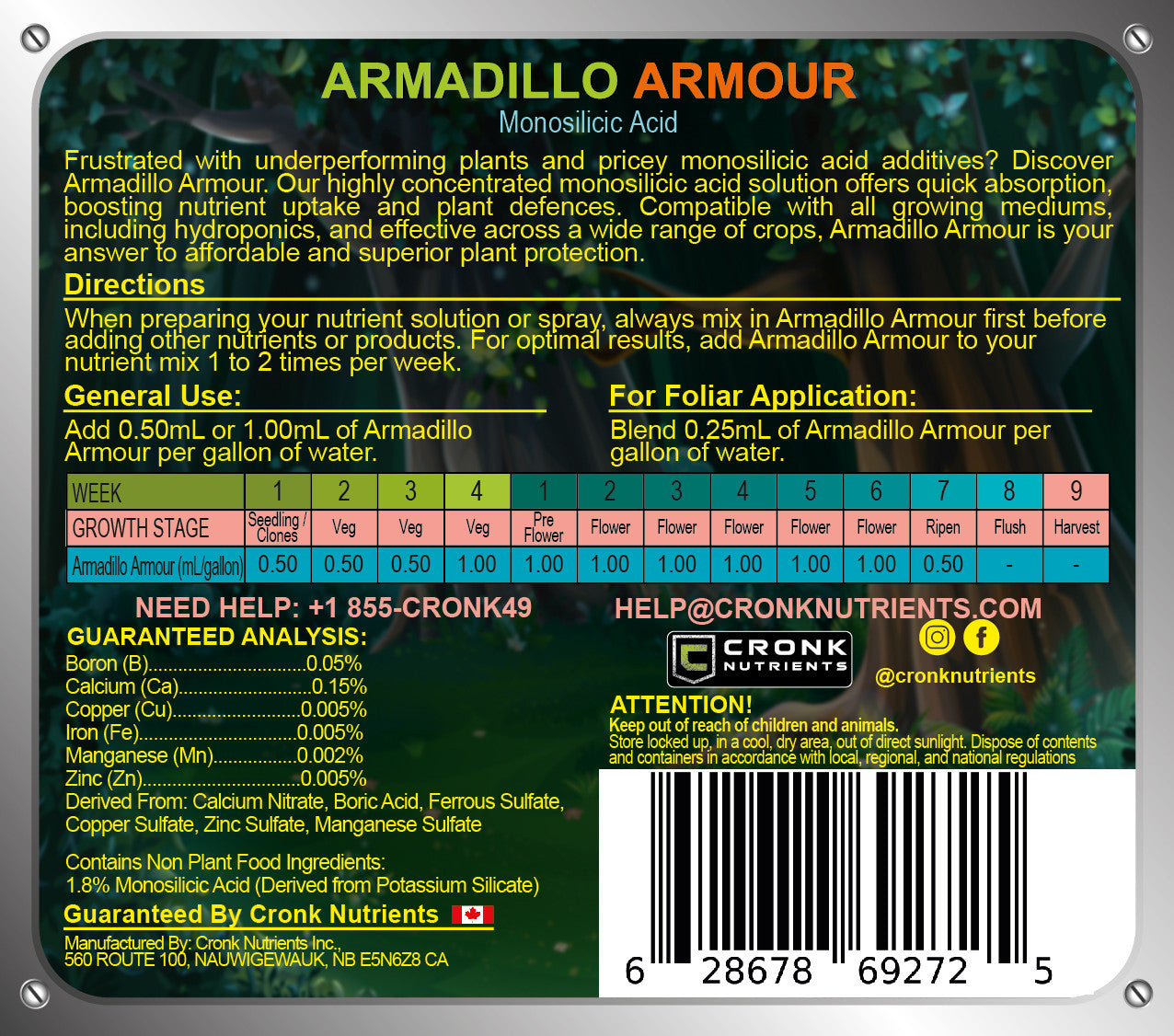 Max Strength Monosilicic Acid - Armadillo Plant Protector – Cronk Nutrients